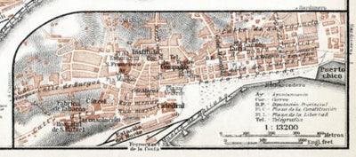Santander city Map, 1913 (inset) by Waldin | Avenza Maps