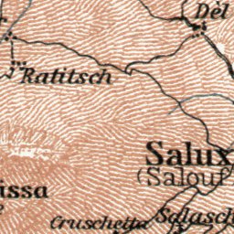 Thusis and Tiefenkastel environs Map, 1909 by Waldin | Avenza Maps