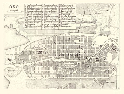 Åbo (Turku), city Map (in Russian), 1913 by Waldin | Avenza Maps