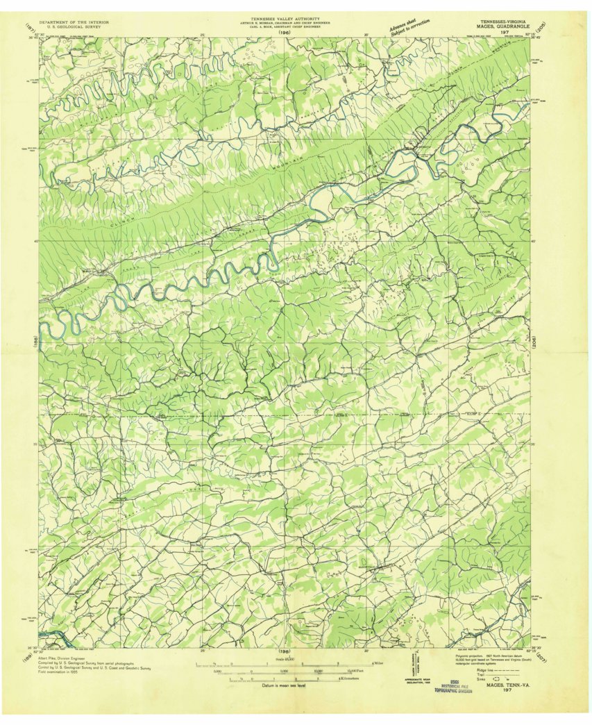 Maces Spring, VA-TN (1935, 48000-Scale) Map by United States Geological ...