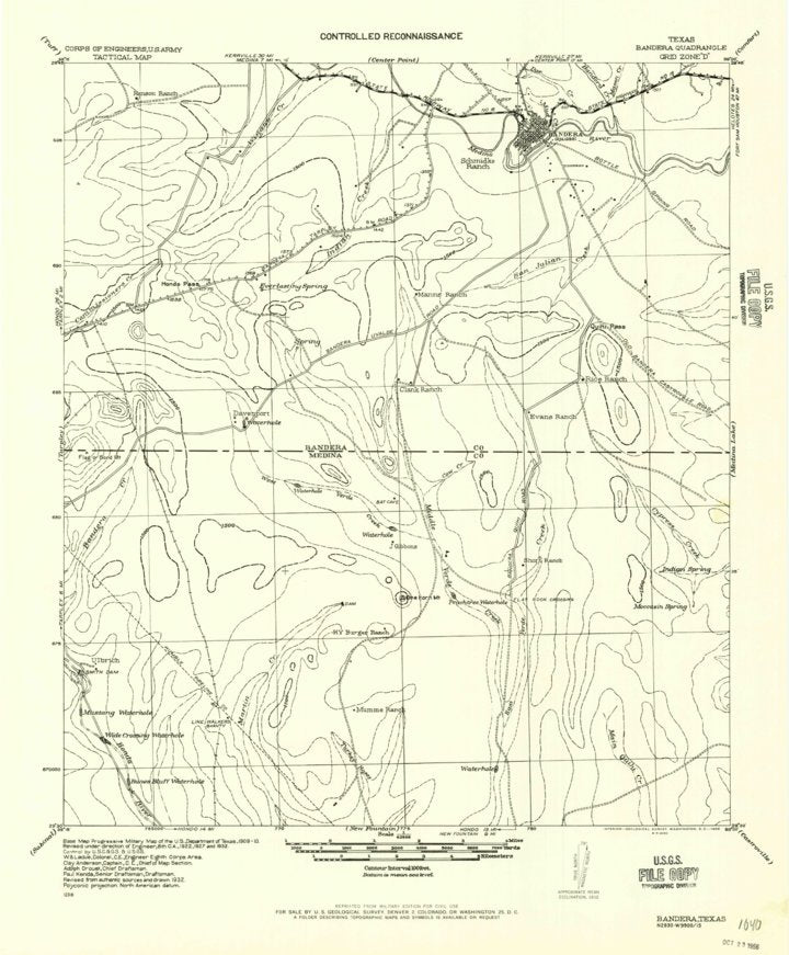 Bandera, TX (1956, 62500-Scale) Map by United States Geological Survey ...