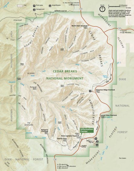 Cedar Breaks National Monument Map by US National Park Service | Avenza ...