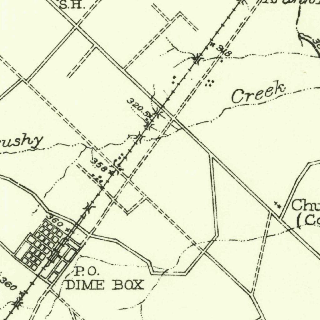 Dime Box, TX (1919, 62500-Scale) Map by United States Geological Survey ...