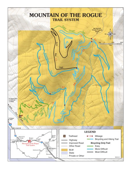 Mountain of the Rogue Trail System Map by Bureau of Land Management ...