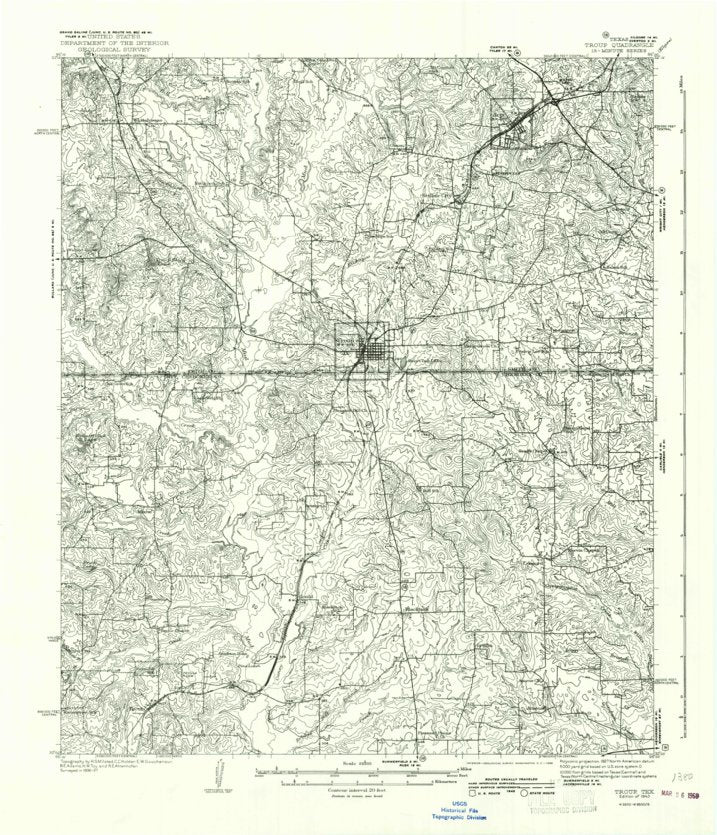 Troup, TX (1943, 62500-Scale) Map by United States Geological Survey ...