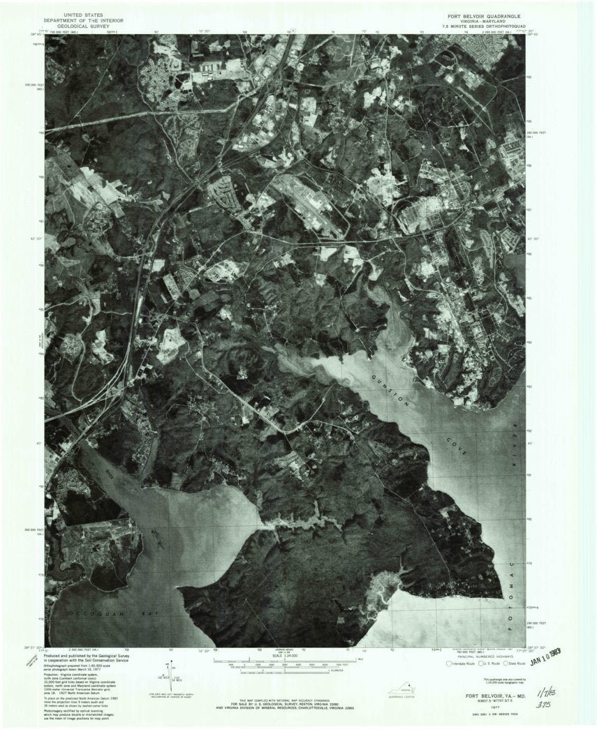 Fort Belvoir, VA-MD (1977, 24000-Scale) Map by United States Geological ...