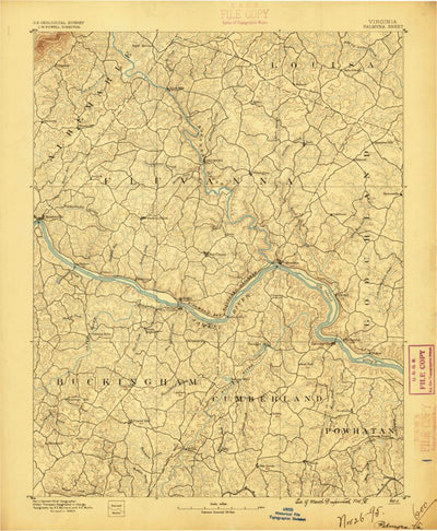 Palmyra, VA (1895, 125000-Scale) Map by United States Geological Survey ...