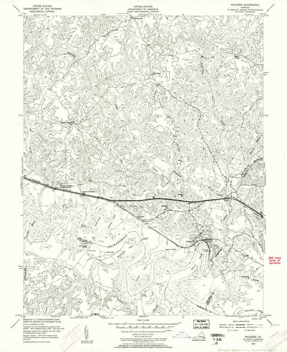 Walkers, VA (1953, 24000-Scale) Map by United States Geological Survey ...