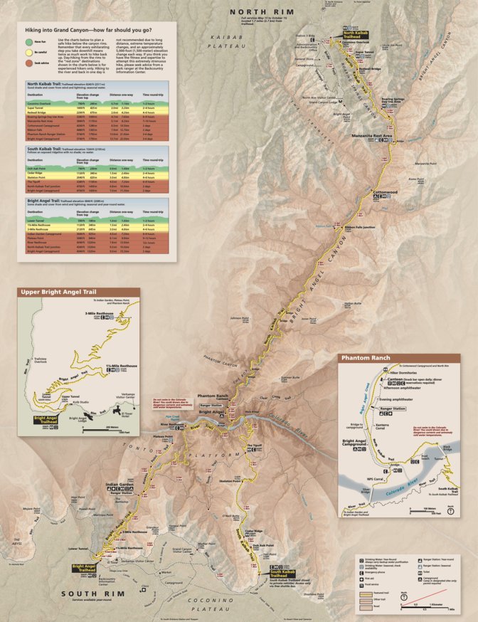 Grand Canyon Hiking Map by US National Park Service | Avenza Maps