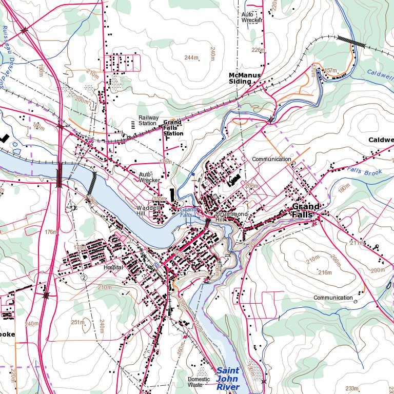 Grand Falls - Grand-Sault, NB (021O04 Toporama) Map by Natural ...