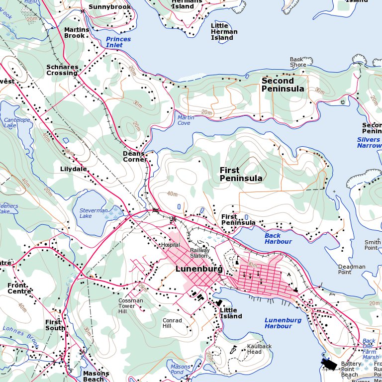 Lunenburg, NS (021A08 Toporama) Map by Natural Resources Canada ...