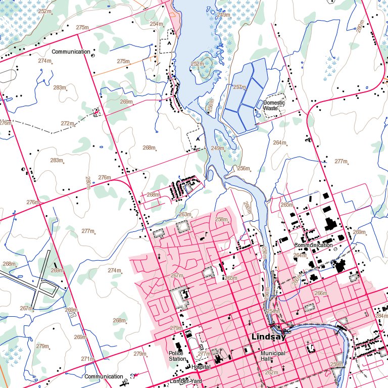 Lindsay (031D07 Toporama) Map by Natural Resources Canada | Avenza Maps
