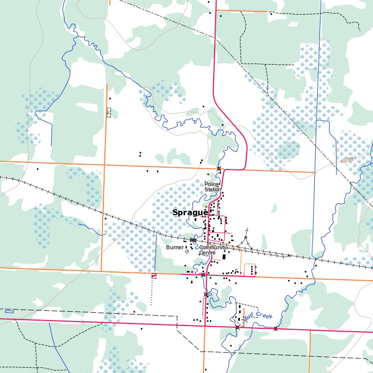 Sprague, MB (052E04 Toporama) Map by Natural Resources Canada | Avenza Maps