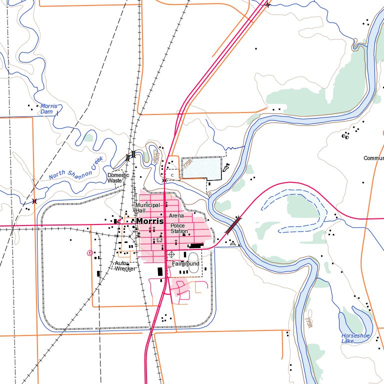 Morris, MB (062H06 Toporama) Map by Natural Resources Canada | Avenza Maps