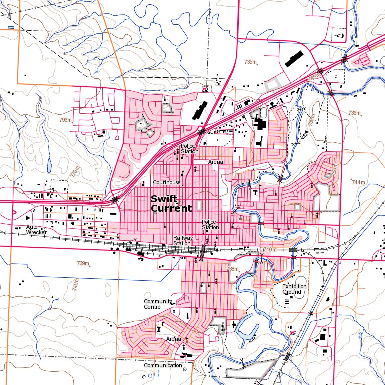 Swift Current, SK (072J05 Toporama) Map by Natural Resources Canada ...