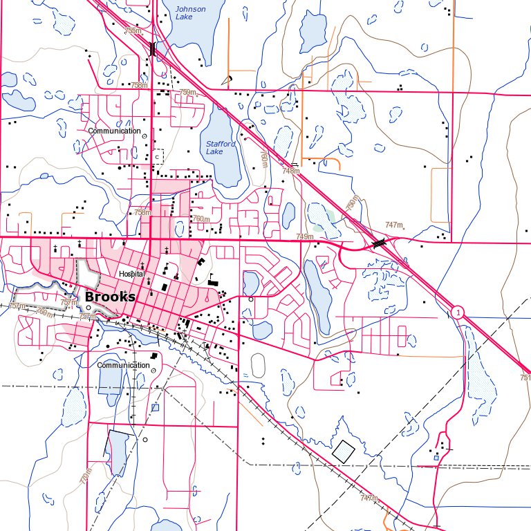Brooks, AB (072L12 Toporama) Map by Natural Resources Canada | Avenza Maps