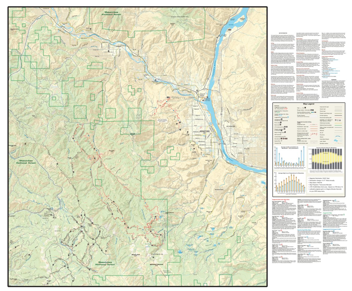 Wenatchee, Washington Trail Map by Adventure Maps, Inc. | Avenza Maps