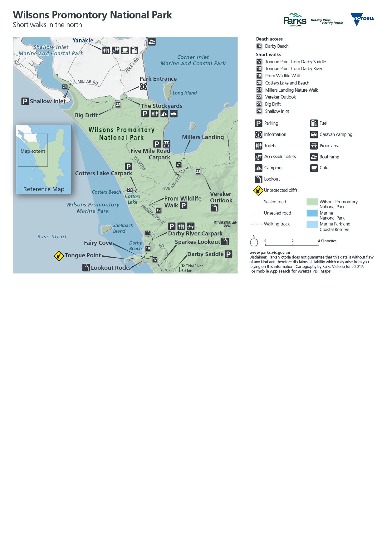 Wilsons Promontory National Park - Northern Short Walks Map by Parks ...