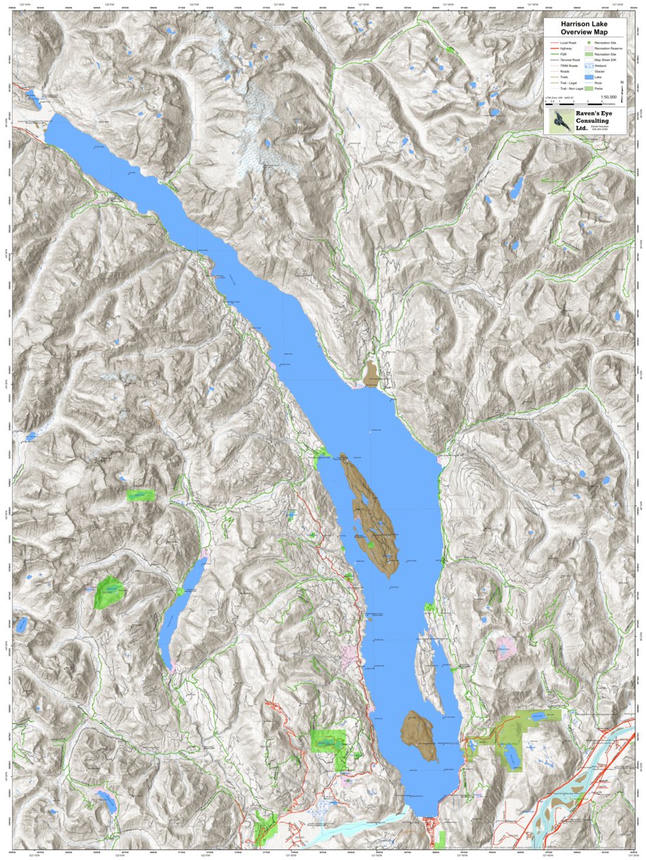 Harrison Lake Overview Map by Raven's Eye Consulting Ltd. | Avenza Maps
