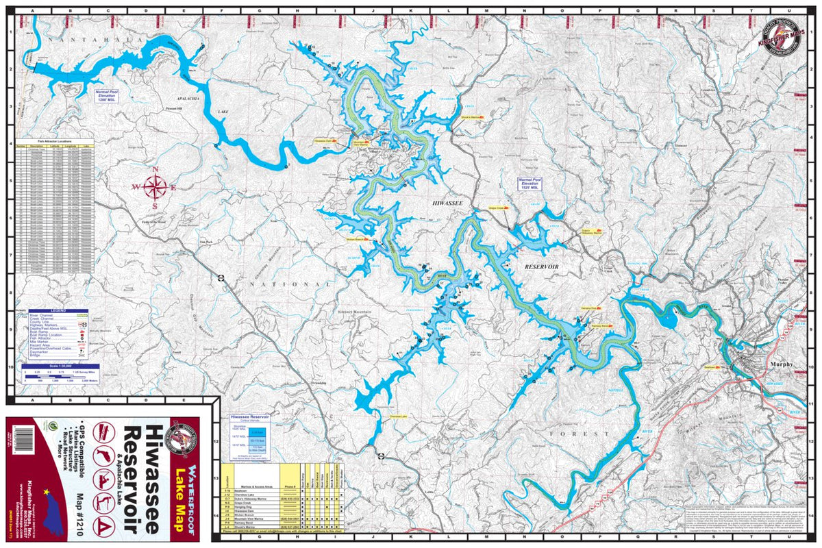 Hiwassee Reservoir 1210 Map by Kingfisher Maps, Inc. | Avenza Maps