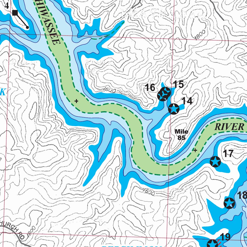 Hiwassee Reservoir 1210 Map by Kingfisher Maps, Inc. | Avenza Maps