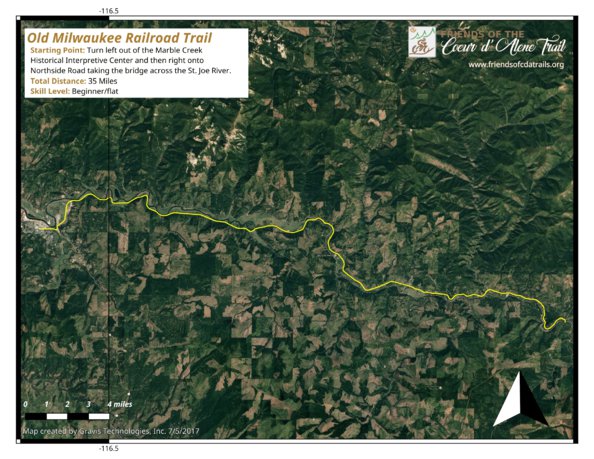 Bike Trail - Old Milwaukee Railroad Trail Map by Gravis Technologies ...