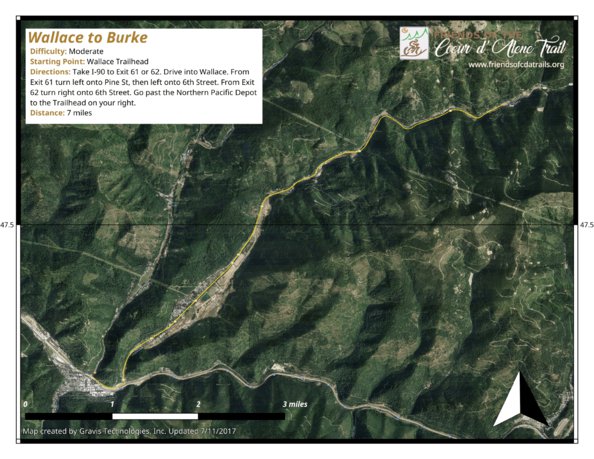 Bike Trail - Wallace to Burke Map by Gravis Technologies, Inc. | Avenza ...