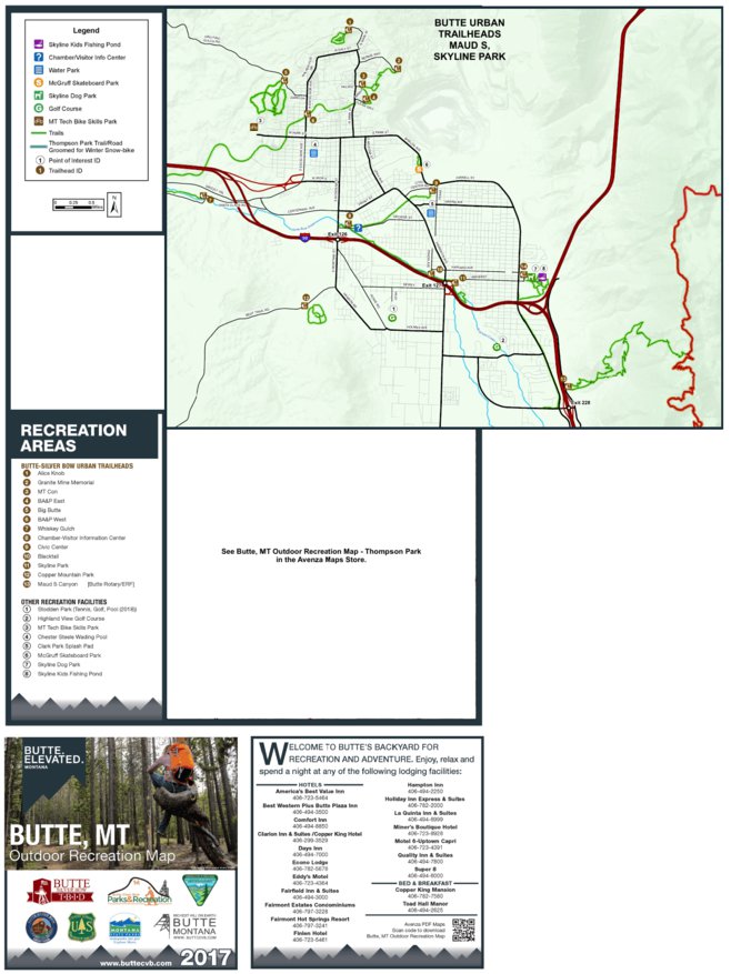 Butte, MT Outdoor Recreation Map - Urban Trails by MontanaGPS | Avenza Maps