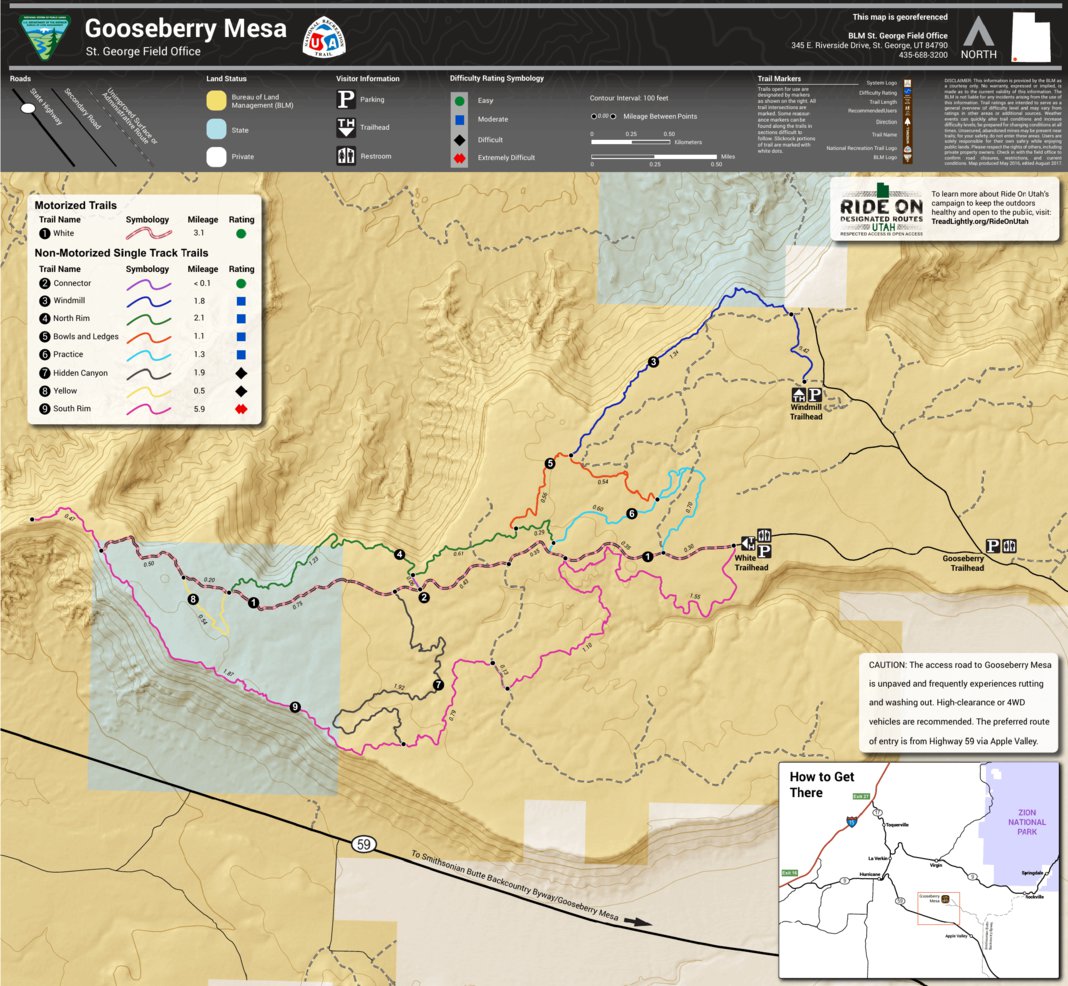BLM Utah Gooseberry Mesa Map by Bureau of Land Management - Utah ...