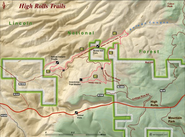 High Rolls Trails Map by Bell Geographic | Avenza Maps
