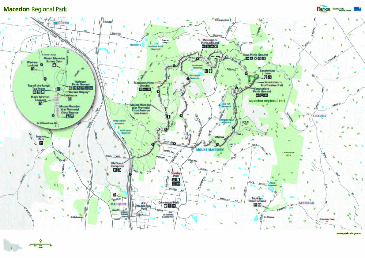 Macedon Regional Park Visitor Guide Map by Parks Victoria | Avenza Maps