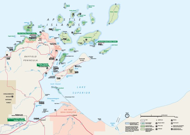 Apostle Islands National Lakeshore Map by US National Park Service ...