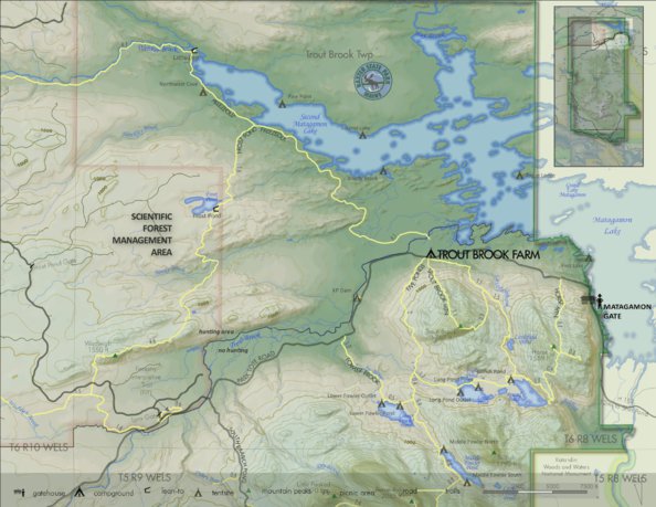 Baxter Park - Trout Brook Farm Map by Baxter State Park | Avenza Maps