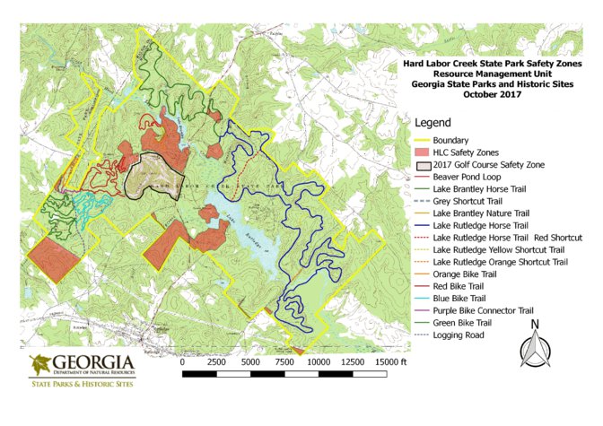 Hard Labor Creek Deer Hunt Safety Zones 2017 Map by Georgia Department ...