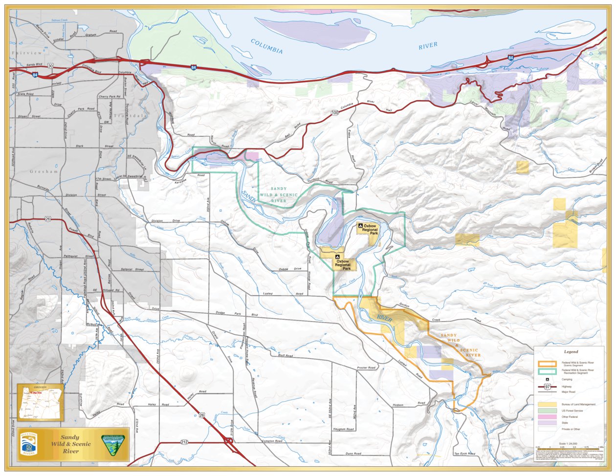 Sandy Wild and Scenic River Map by Bureau of Land Management - Oregon ...
