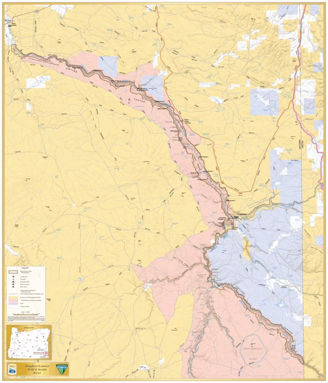 Owyhee Lower Wild and Scenic River Map by Bureau of Land Management ...