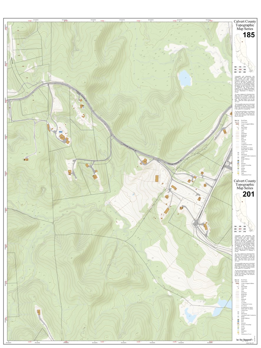Calvert County MD Maps 185&210 Map by Williams & Heintz Map Corporation ...