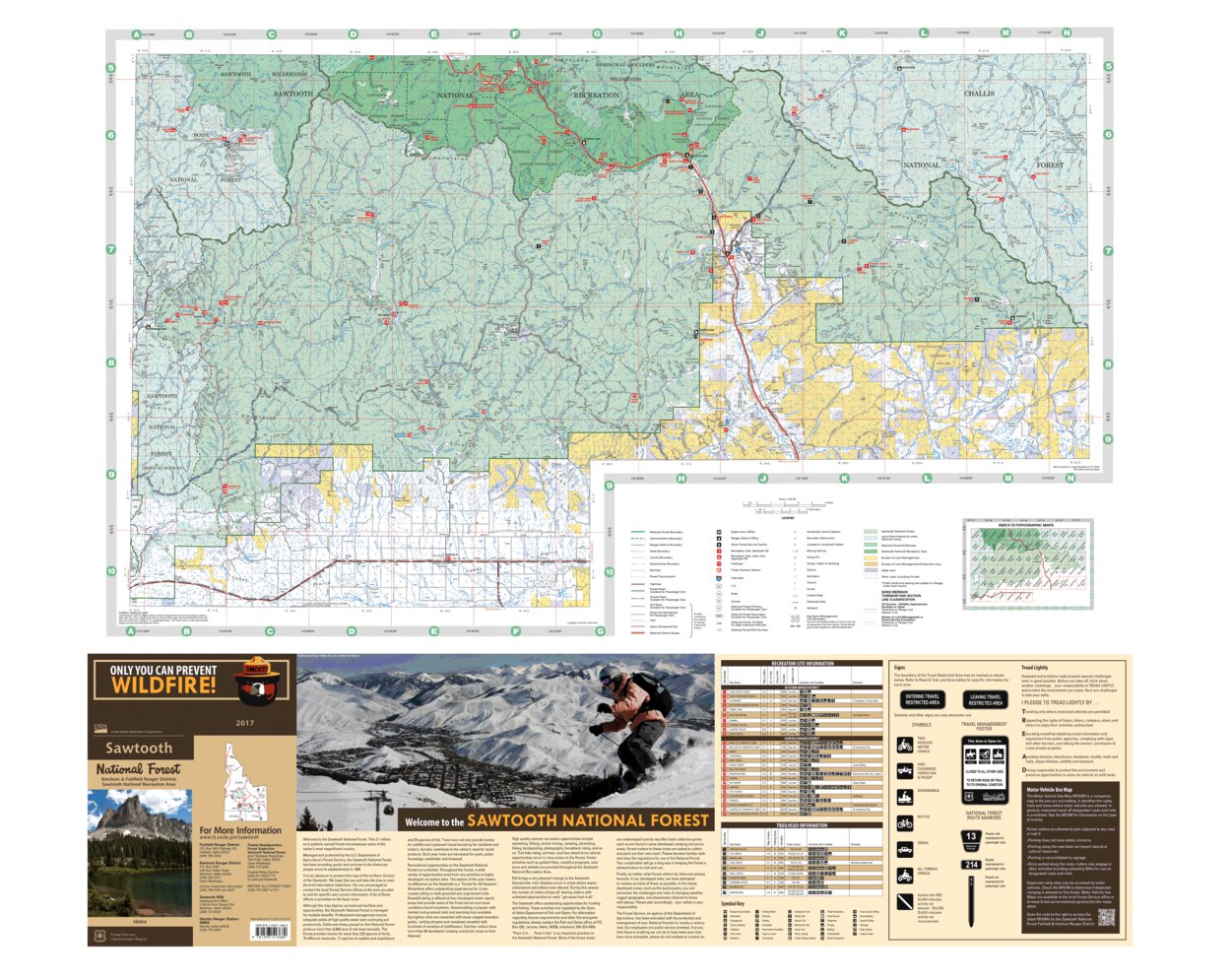 Sawtooth National Forest Ketchum Fairfield South Half 2017 Map by US ...