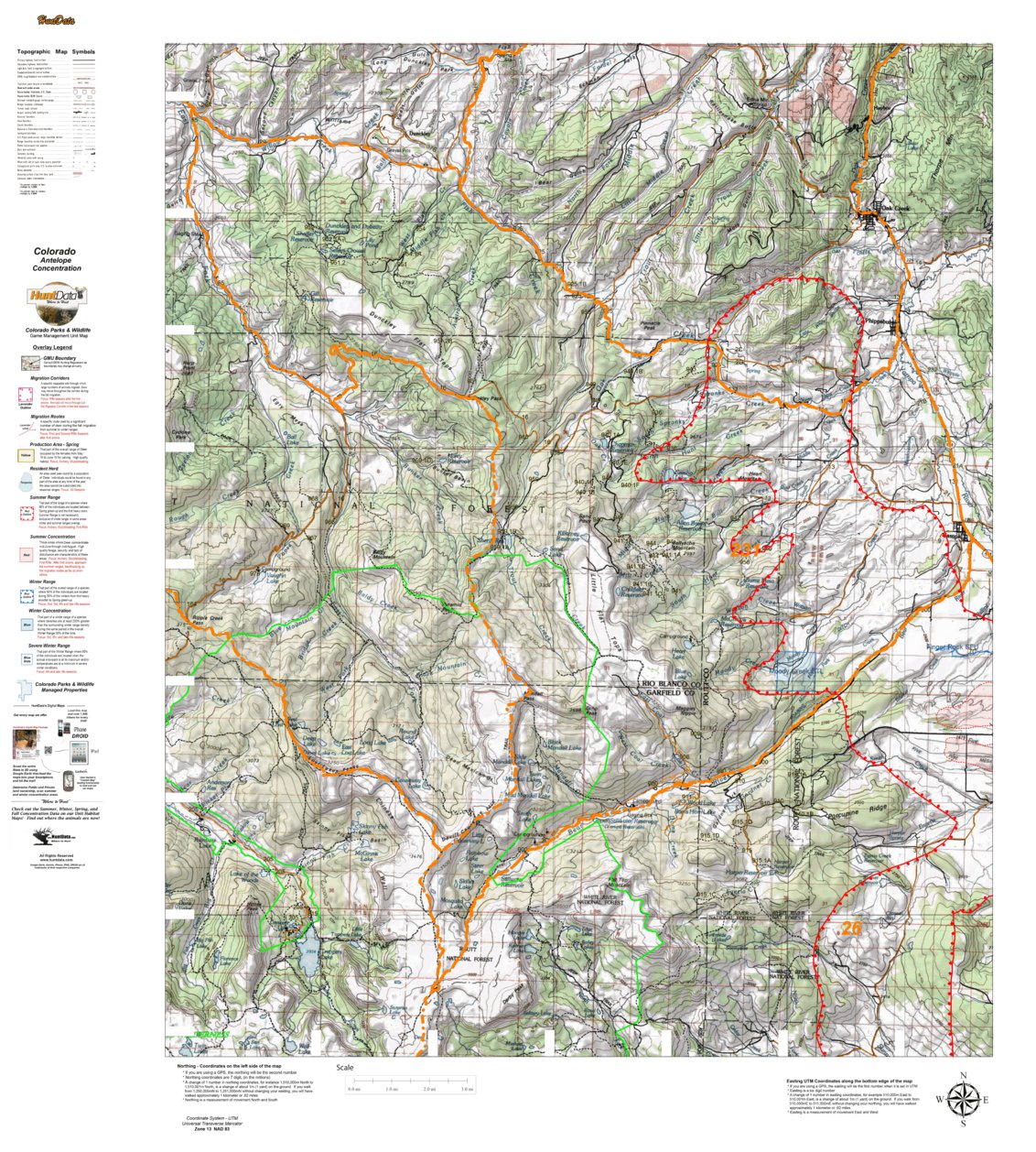 HuntData Colorado Unit 231 Antelope Concentration Map by HuntData LLC ...