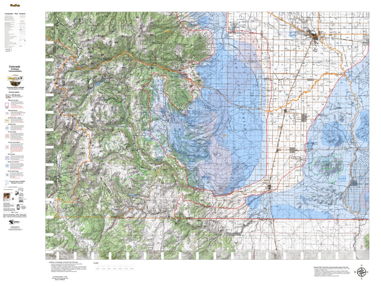 HuntData Colorado Unit 81 Antelope Concentration Map by HuntData LLC ...