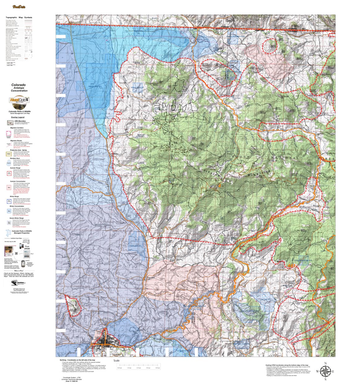 HuntData Colorado Unit 4 Antelope Concentration map by HuntData LLC ...
