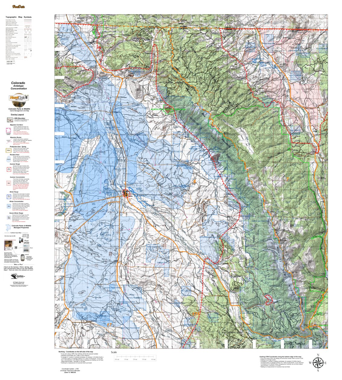 HuntData Colorado Unit 6 Antelope Concentration Map by HuntData LLC ...