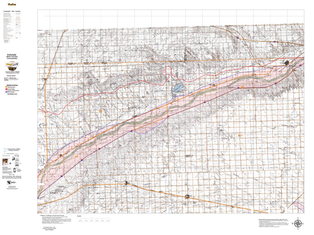 HuntData Colorado Unit 90 Whitetail Deer Concentration Map by HuntData ...