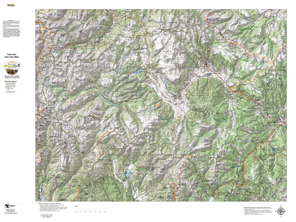 HuntData Colorado Unit 76 Topo Map by HuntData LLC | Avenza Maps