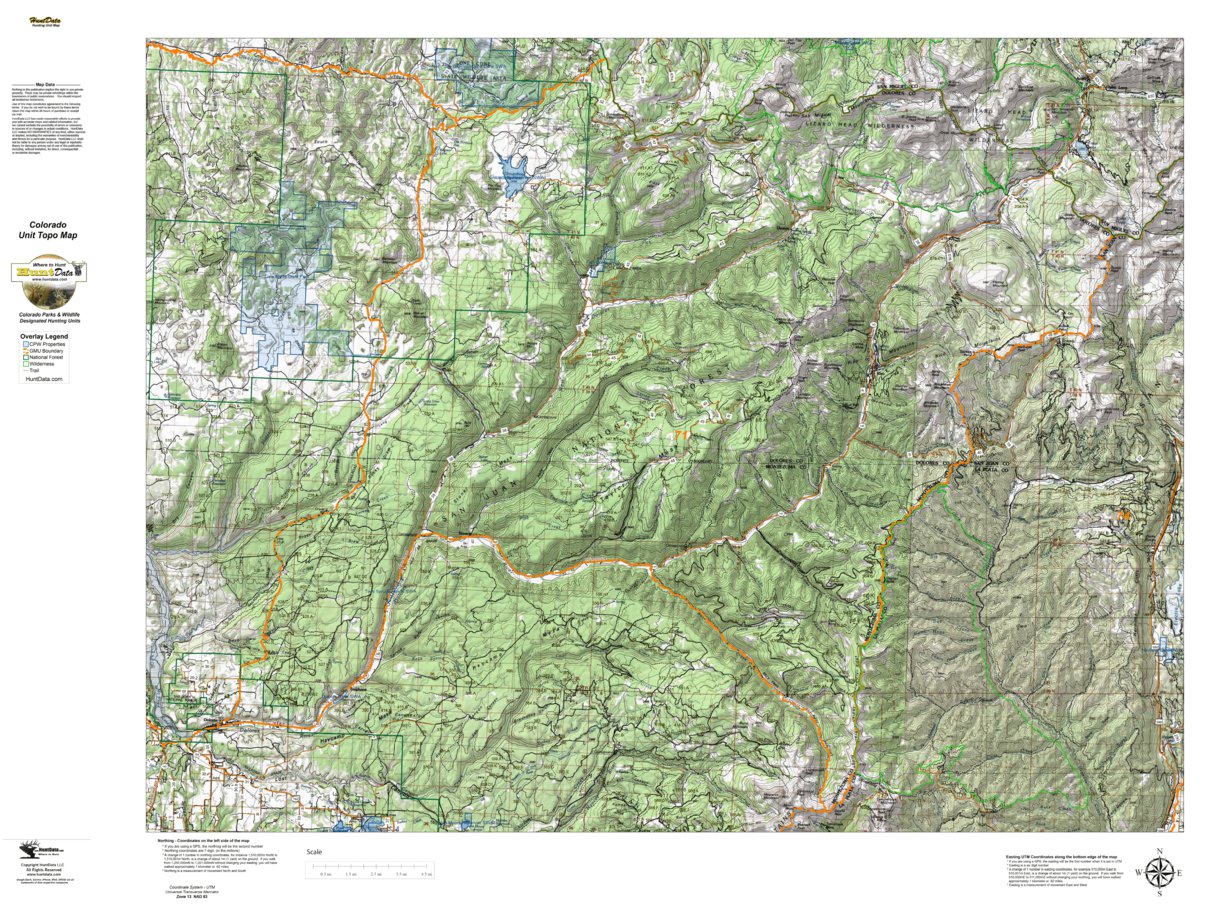 HuntData Colorado Unit 71 Topo Map by HuntData LLC | Avenza Maps