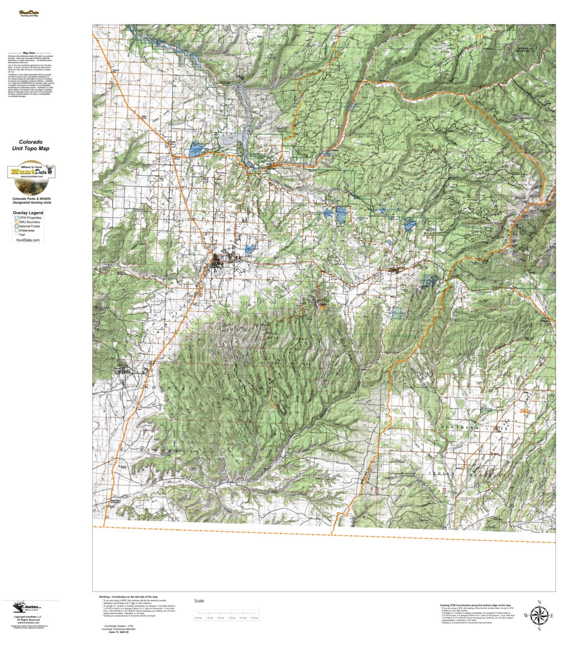 HuntData Colorado Unit 73 Topo Map by HuntData LLC | Avenza Maps