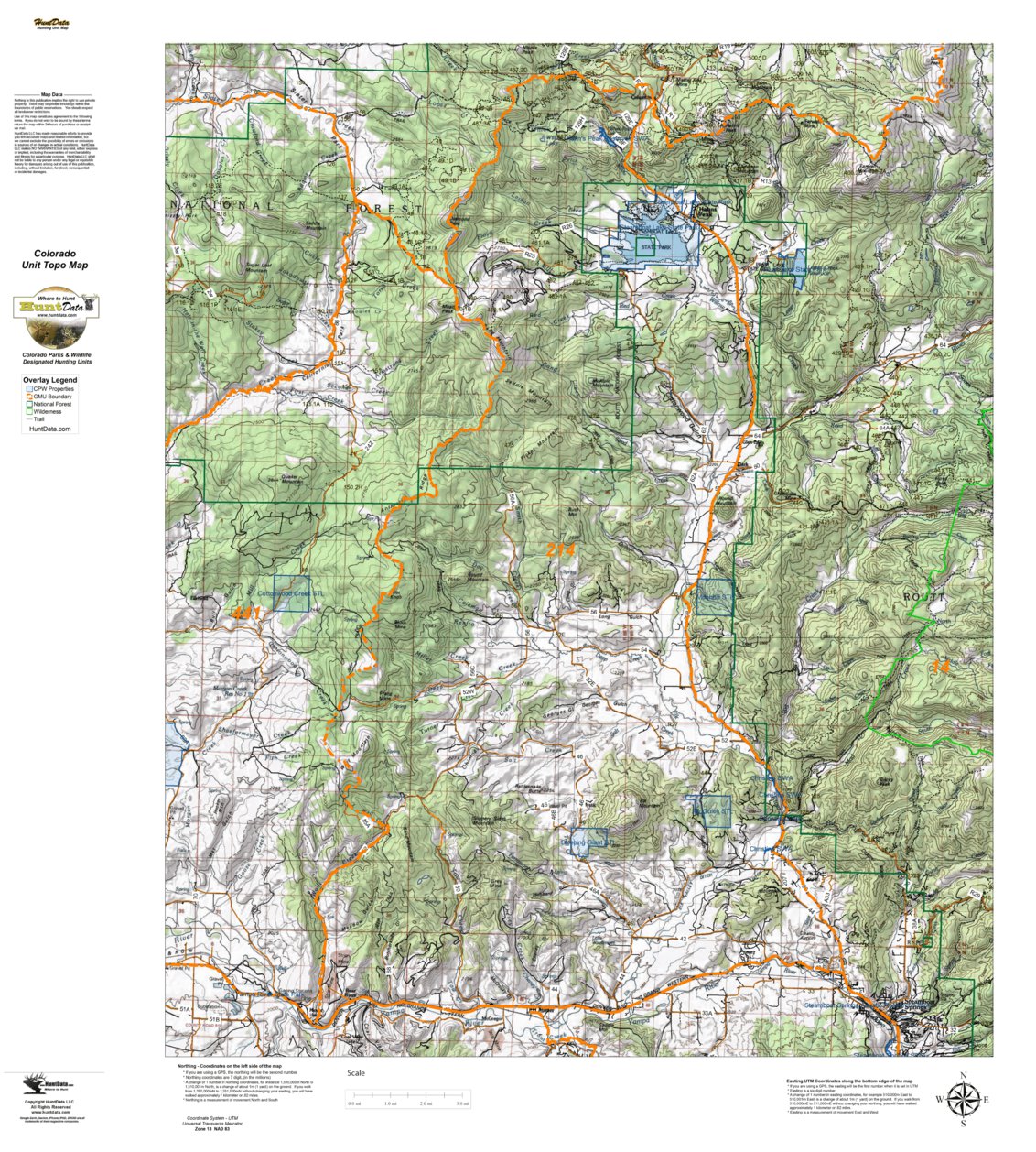 HuntData Colorado Unit 214 Topo Map by HuntData LLC | Avenza Maps