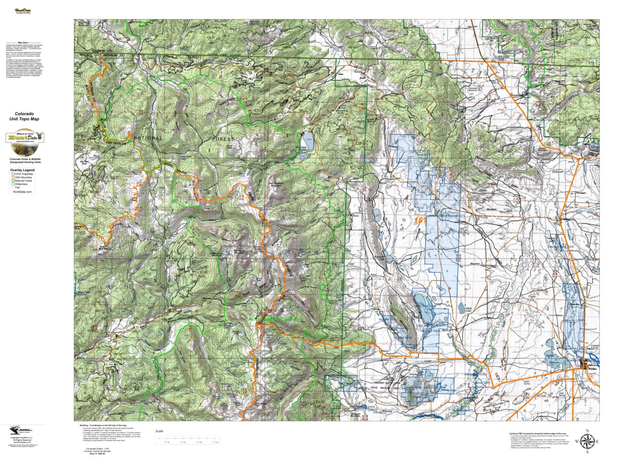 HuntData Colorado Unit 161 Topo Map by HuntData LLC | Avenza Maps