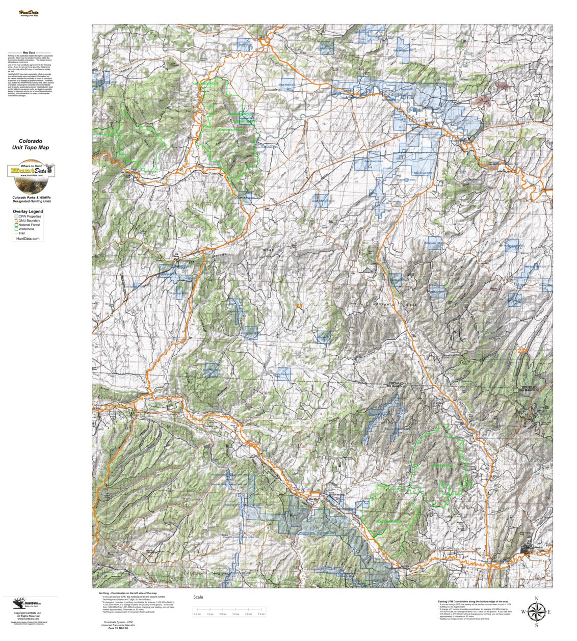 HuntData Colorado Unit 11 Topo Map by HuntData LLC | Avenza Maps