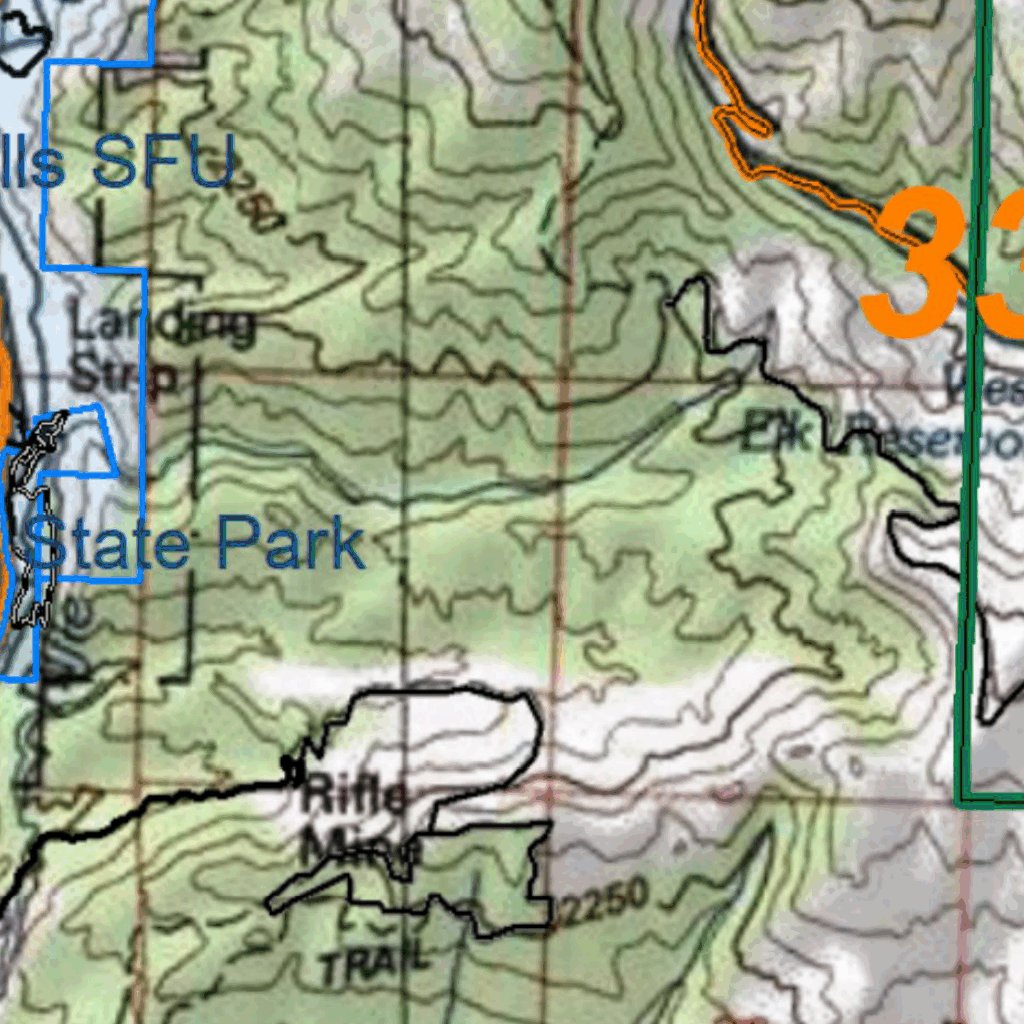 HuntData Colorado Unit 33 Topo Map by HuntData LLC | Avenza Maps